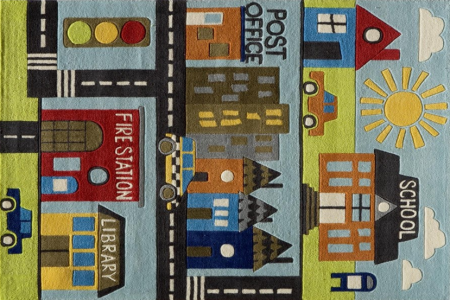 Town Scene Kids Rug – Kids Furniture In Los Angeles