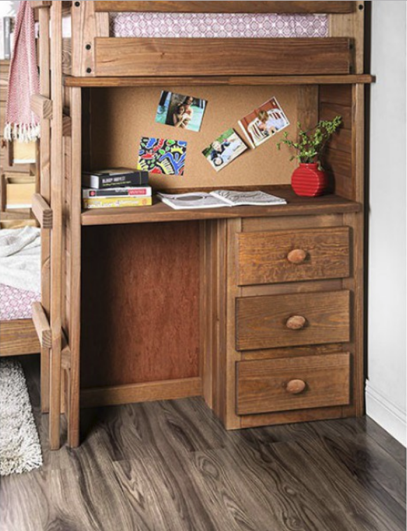 Becky Built-In Desk in Rustic Mahogany – Kids Furniture In Los Angeles